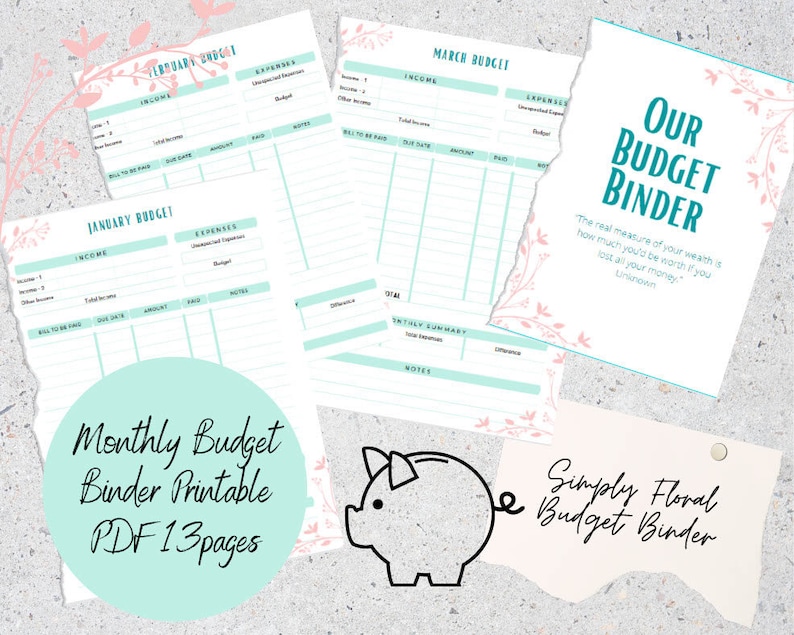 Floral Budget Binder Printables - Etsy