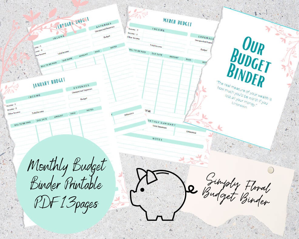 Floral Budget Binder Printables - Etsy