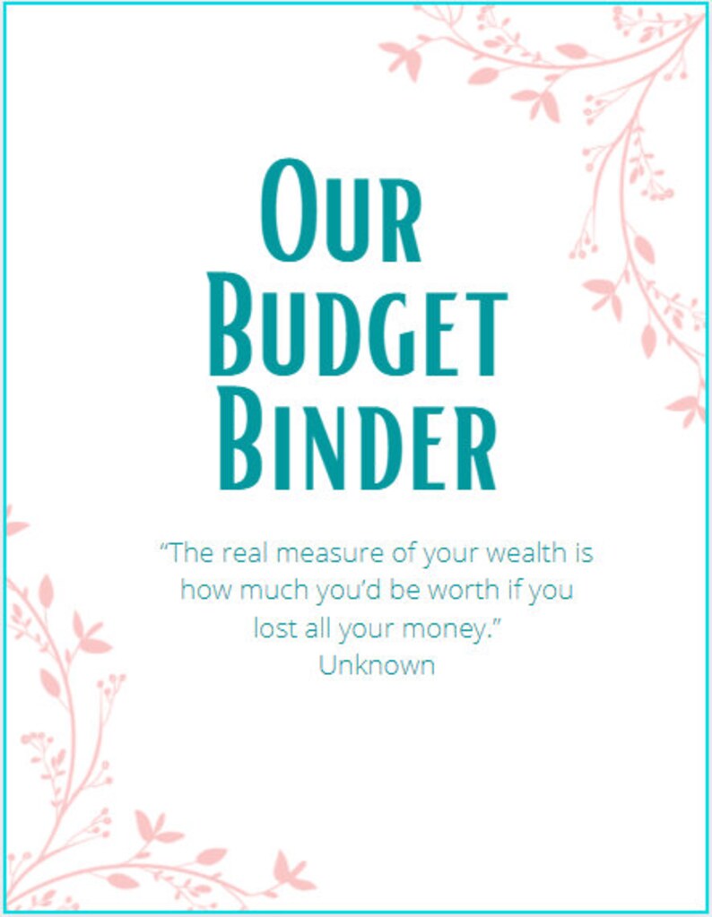 Floral Budget Binder Printables - Etsy