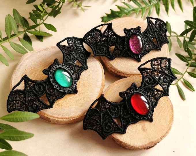 Bat Hairclip Goth Accessory Halloween Hairstyle Witch Hair Steampuk ...