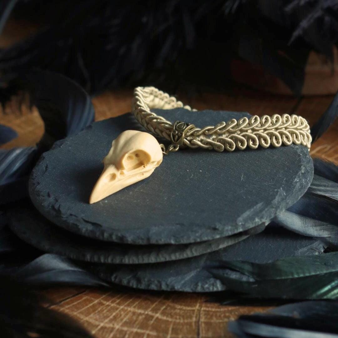 Choker With Animal Skull Pendant, Raven Skull Necklace as Gothic ...
