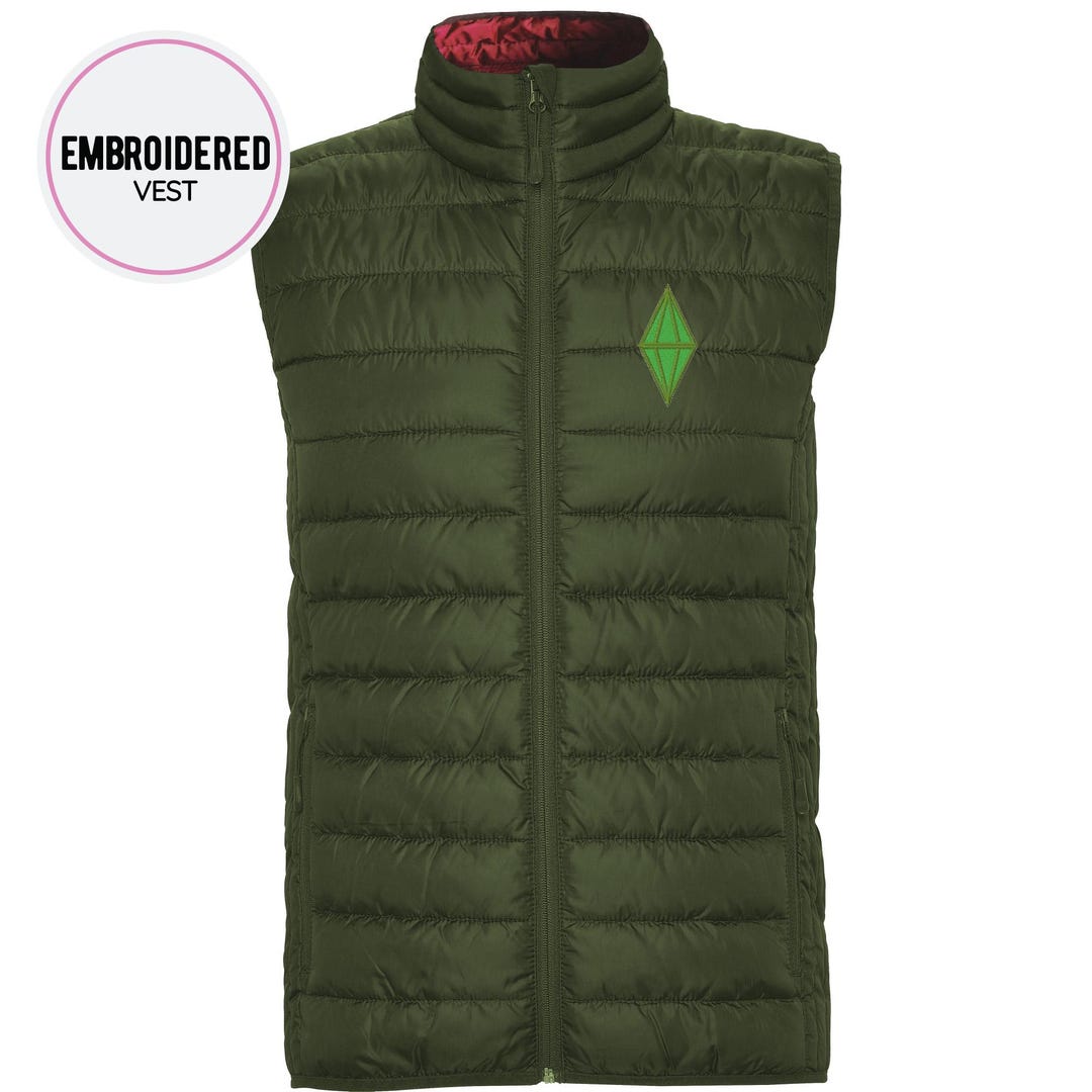 Sims Blob Embroidered Puffer Vest: Gamer Unisex Jacket, Sims Lover Gift ...