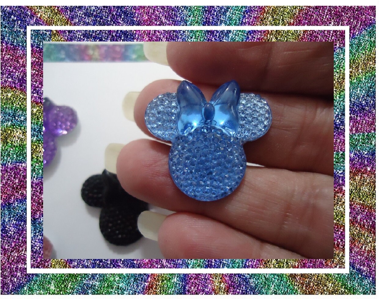 Minnie Mouse Glitter Heads Fridge Magnets Bling Bling Bling Magnets ...