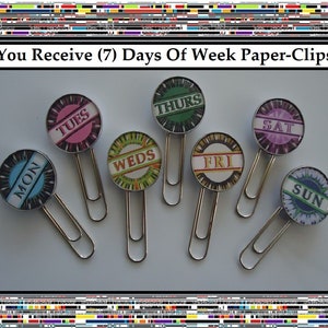 Paper Clips Days of the Week Cool Office Gift BFF Gift Teacher Gift (7 ...