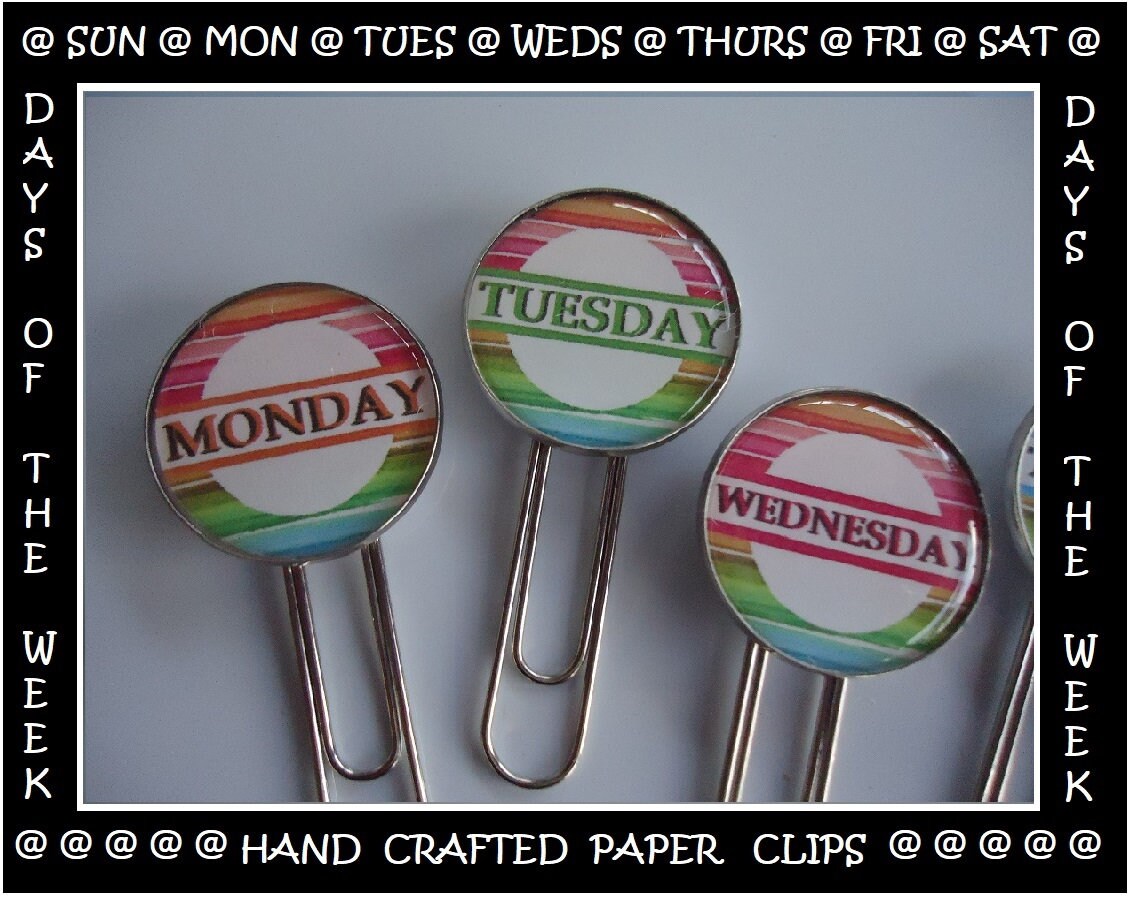 Paper Clips Days of the Week Cool Office Gift BFF Gift Teacher - Etsy