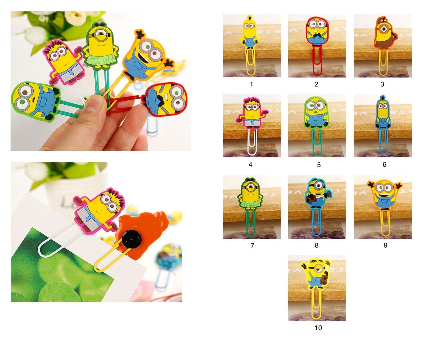 Minions Paper Clips Office Accessories Gift (10) Minion Paper Clips ...