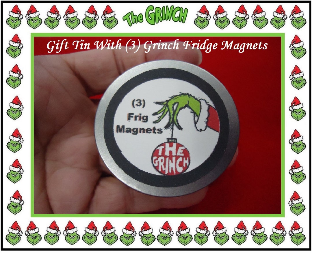 Grinch Magnets 3 Pce Set With Magnetic Tin the Grinch Stole Christmas ...