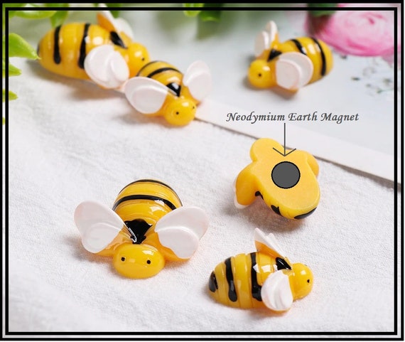 Refrigerator Magnets Set of 5 cute bumblebee magnets Kitchen Décor etna ...