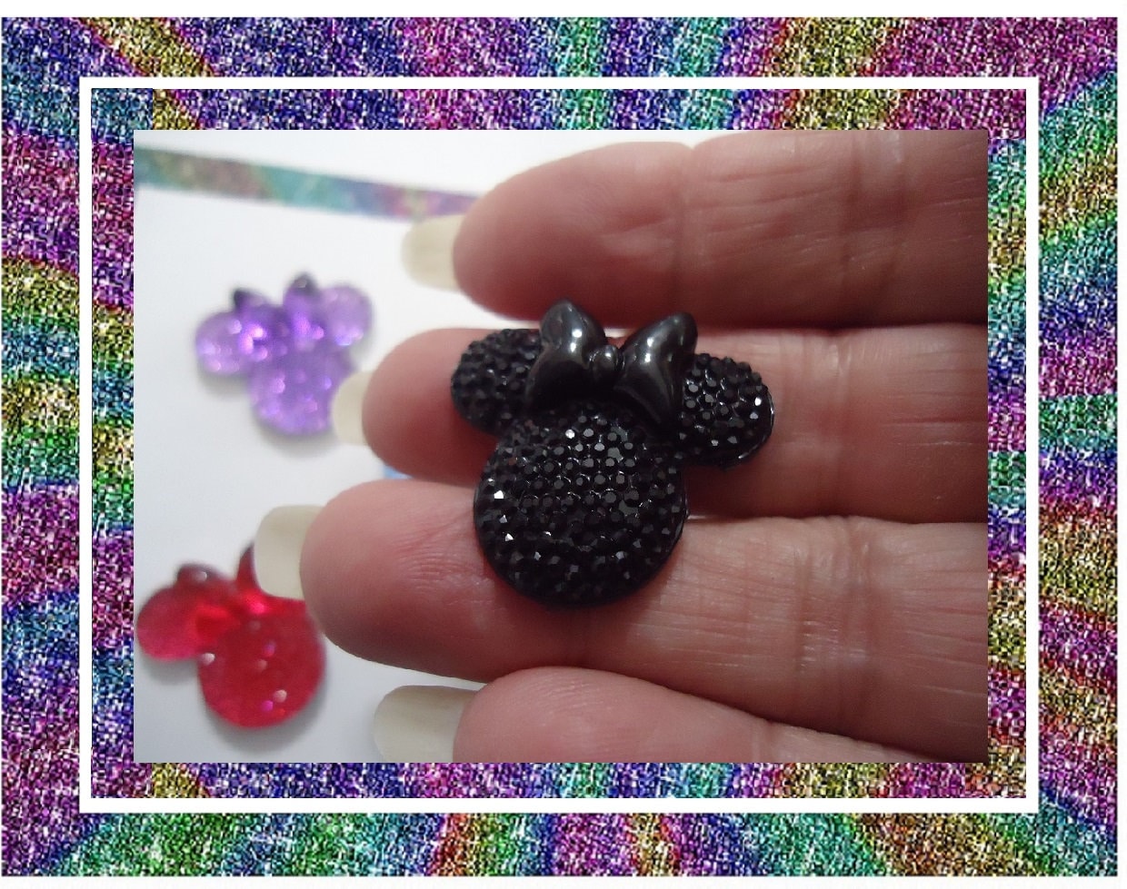 Minnie Mouse Glitter Heads Fridge Magnets Bling Bling Bling - Etsy