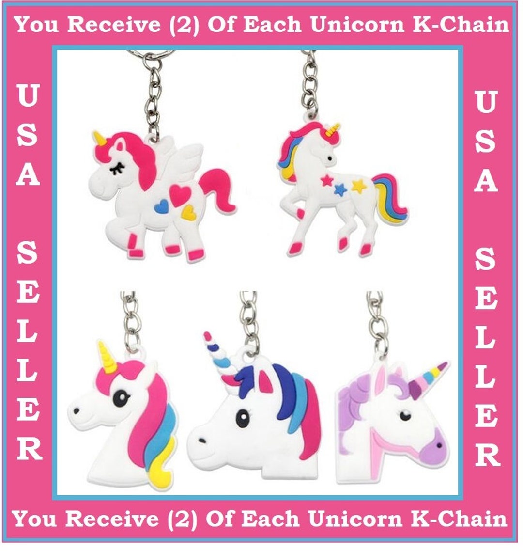 Unicorn Key Rings Unicorn Key Chains Sweet Birthday Party Favors Good ...