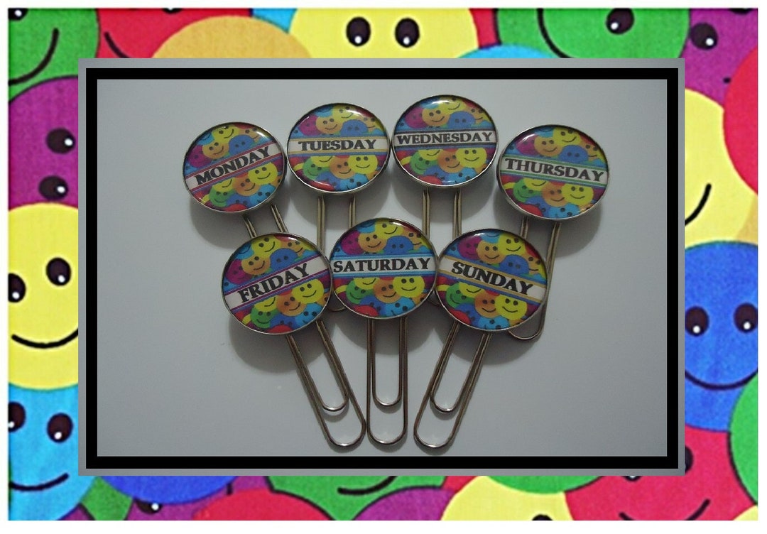 Emoji Days of the Week Paper Clips Super Sweet Office Accessories ...