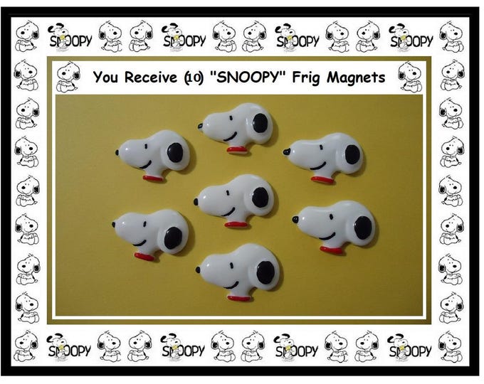 Snoopy Magnets Snoopy Push Pins Office Accessories or (10) Snoopy Push ...