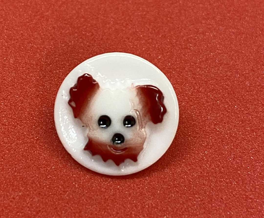 4 Puppy- White/ Red /black - 13mm - Glass Shank - Etsy