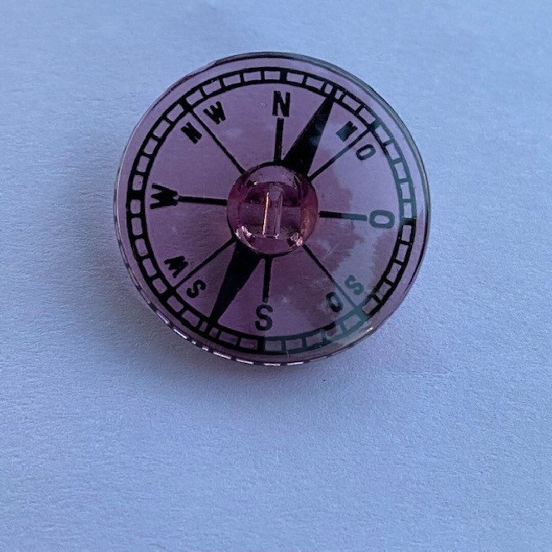 Compass: Transparent, Purple and Black, Hand Painted Details,shank ...