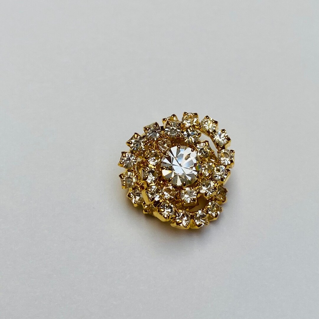 16mm Knot-preciosa Gold Crystal Button. - Etsy