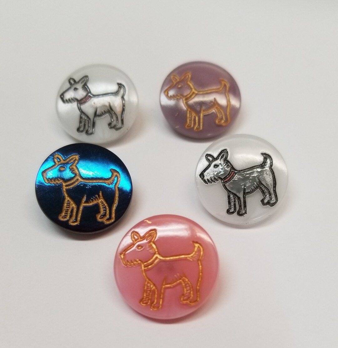 18mm Czech Glass Scottie Dog Button - Etsy