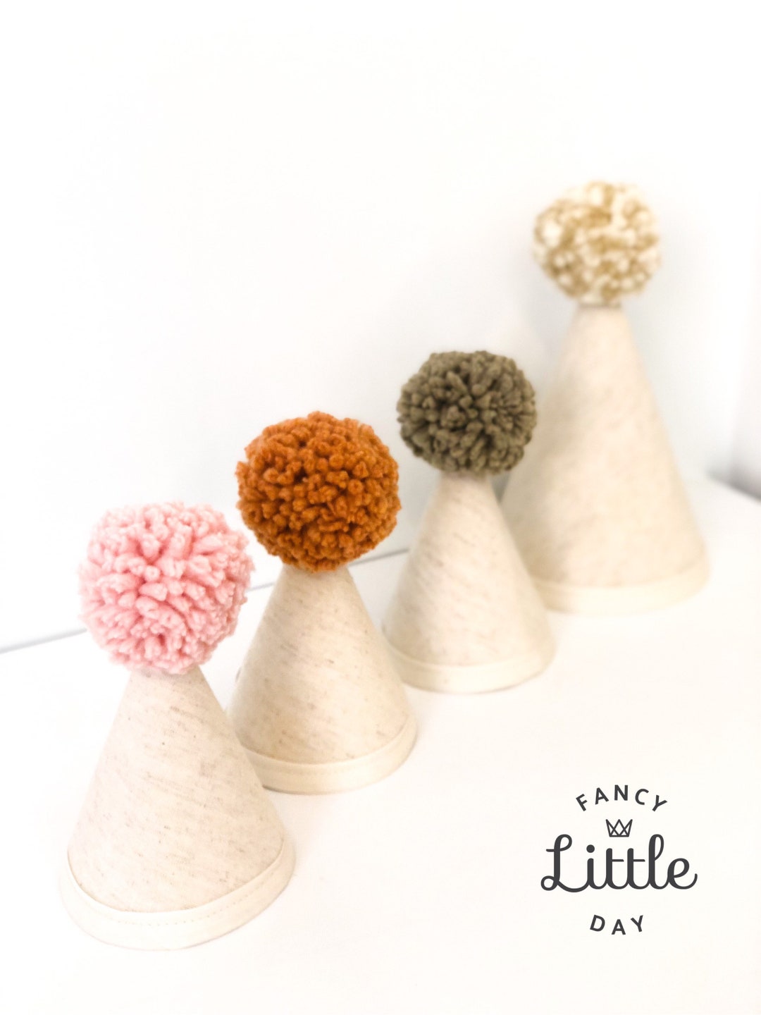 MINI Hats Party in Fabrics. Unisex and Reusable. Pointed Hat and Wool ...