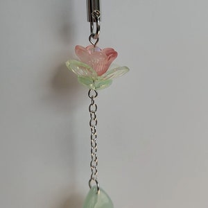 Pink Flower Phone Charm Beaded Lotus Flower Phone Strap Fairycore ...