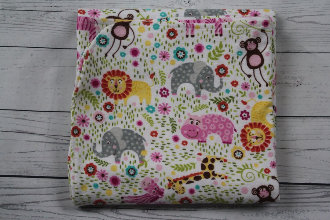 Safari Animals Flannel Receiving Blanket, Baby Swaddling Blanket - Etsy