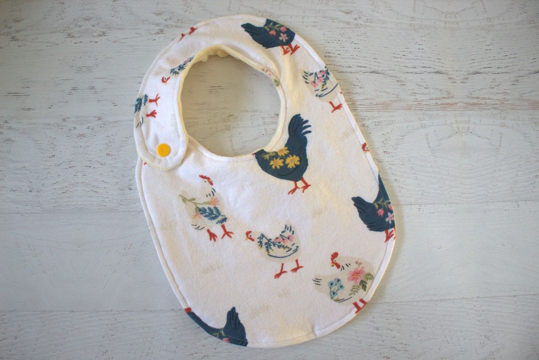 Bibs-cotton Flannel/minky -country Chicken Theme-pink, White, Navy and ...