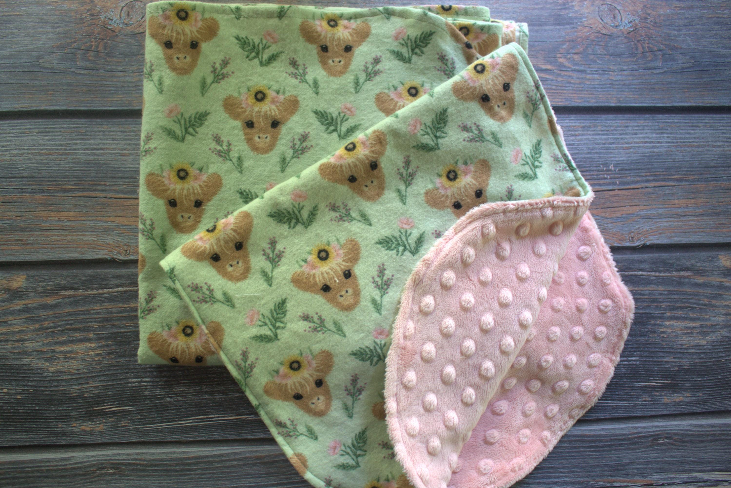 Large Burp Cloth/blanket Set-2 Sided Flannel/minky/terry Cloth-oval ...