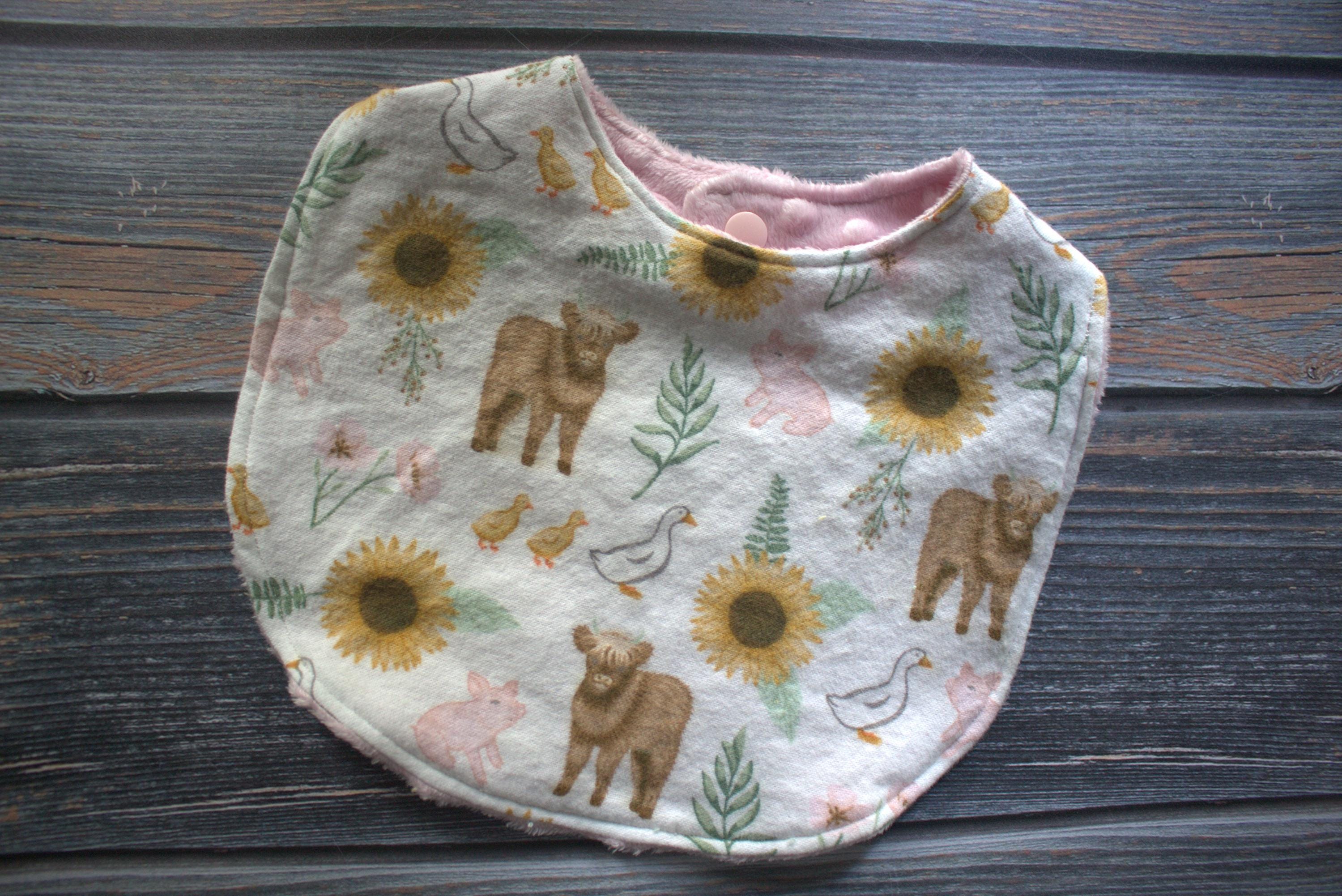 Large Burp Cloth/bib Set-2 Sided Flannel/minky/terry Cloth-oval Shape ...