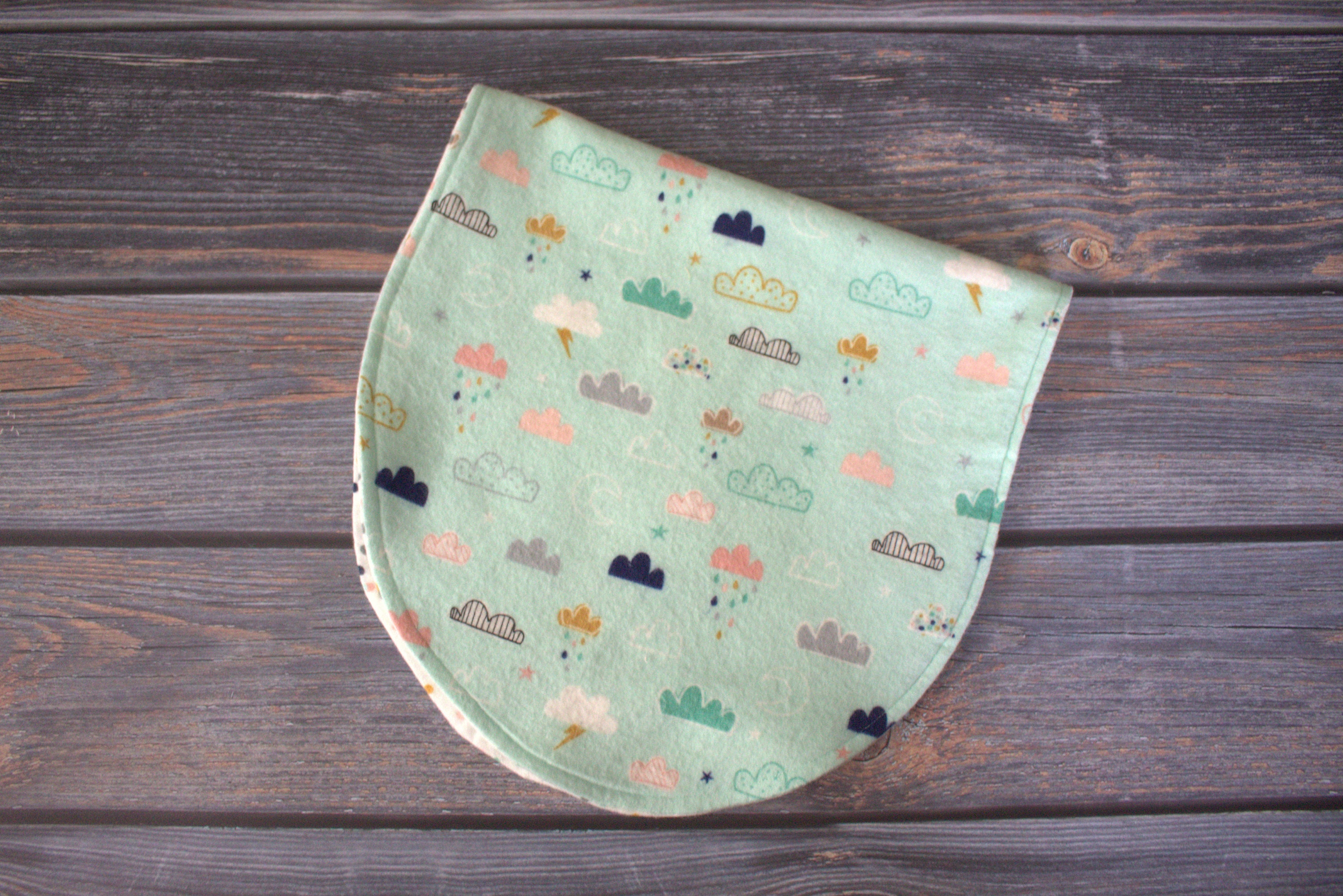 Large Baby Burp Cloth-navy Background With Floating Little Bears and ...