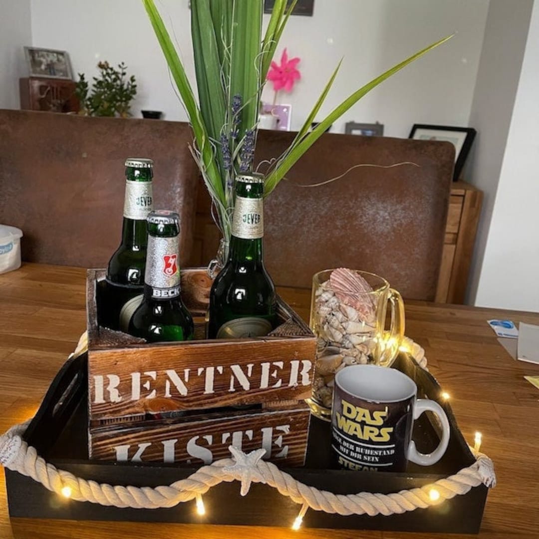 Rentnerin Geschenk Rente mit Namen Holzkiste leer Ruhestand Holzkiste ...