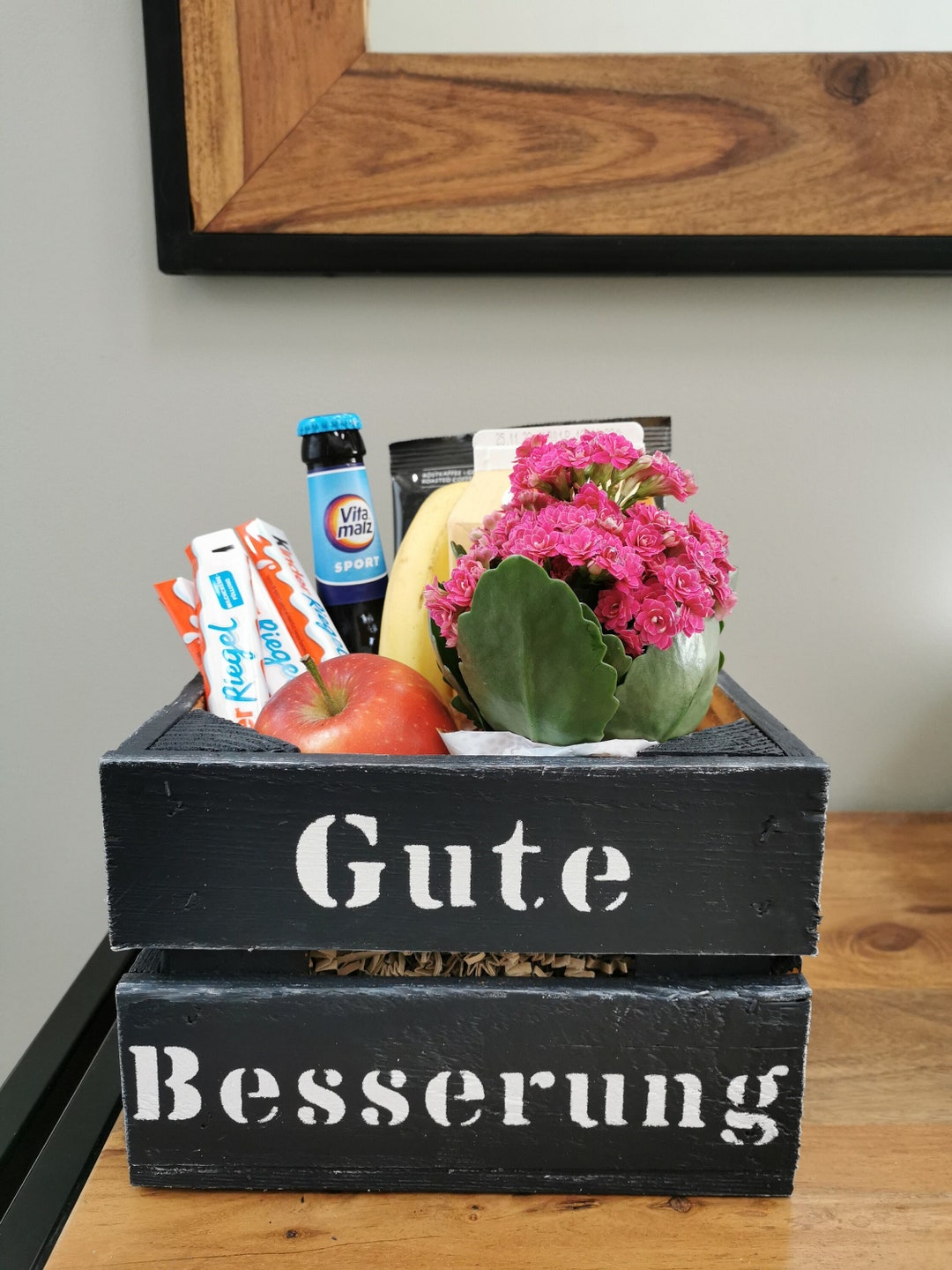 Gute Besserung Geschenkekiste personalisiert Krankheit,Holzkiste ...