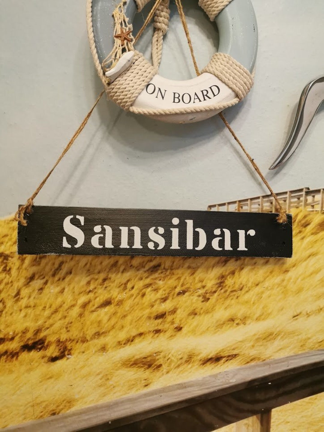 Zanzibar Door Sign Maritime Wall Decoration, Wooden Sign, Wooden ...