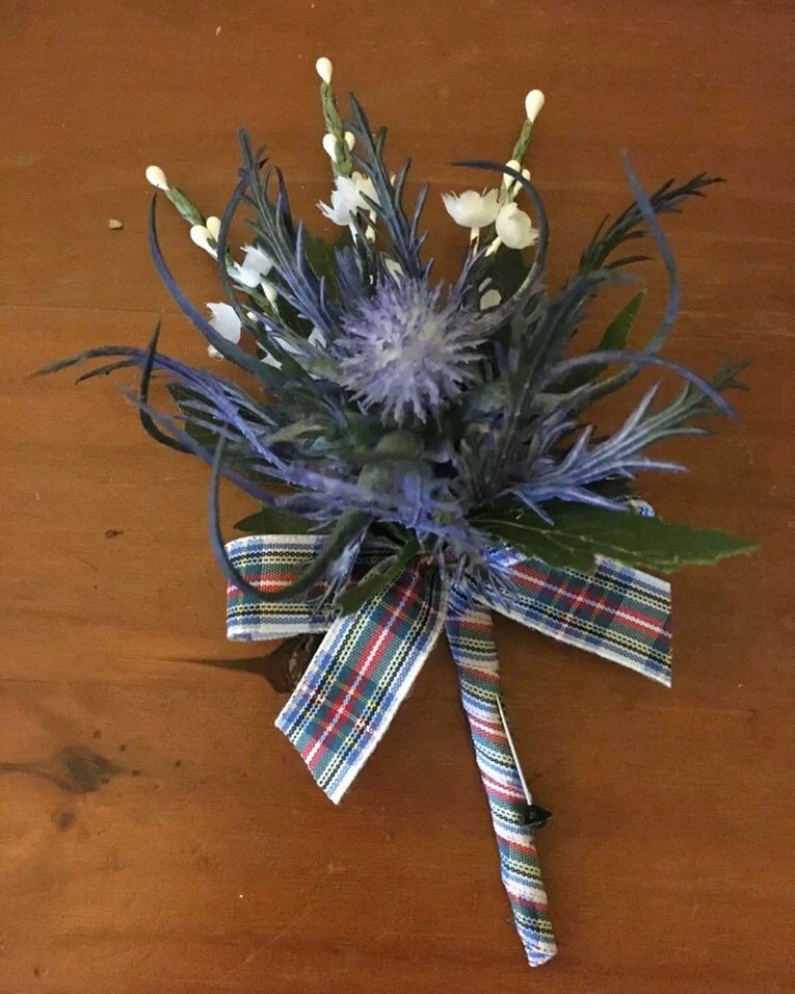 3 X Dusky Pink Scottish Thistle and Pink Heather Button Holes With ...