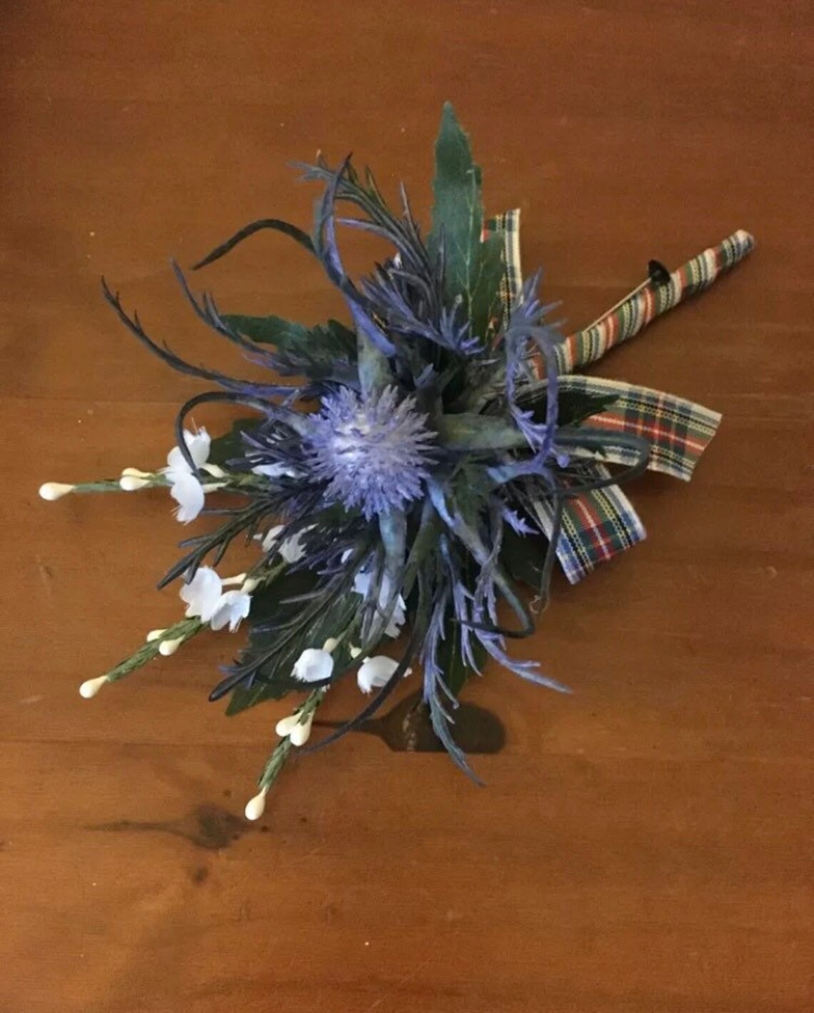 1 X Blue Scottish Thistle and White Heather Button Holes With | Etsy