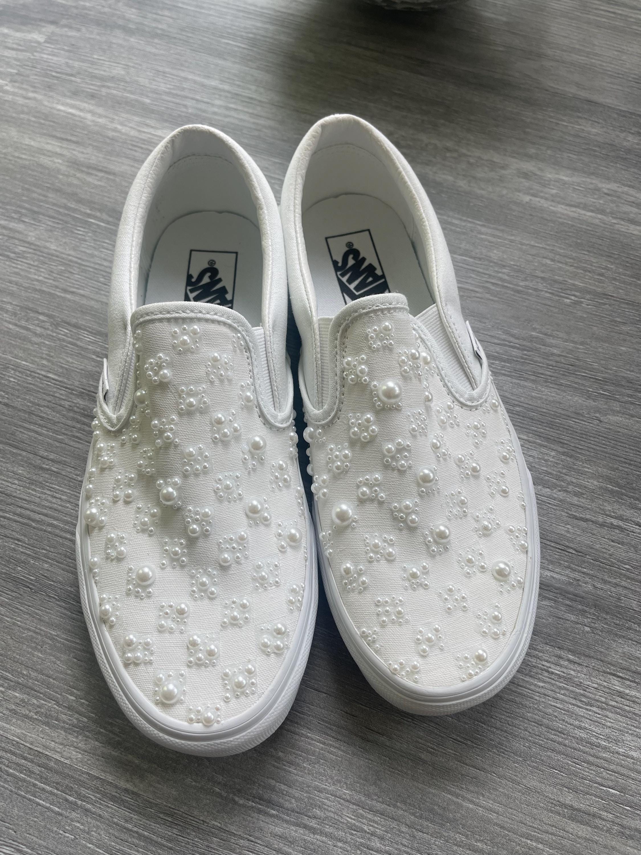 Womens Checkered Pearl Vans Wedding Shoe - Etsy
