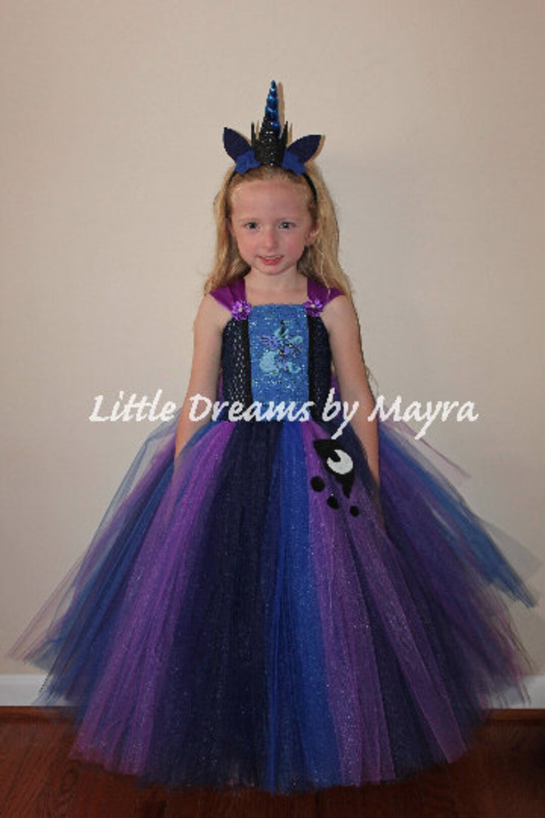 Princess Luna Pony Inspired Tutu Dress and Unicorn Hairpiece - MLP Luna ...