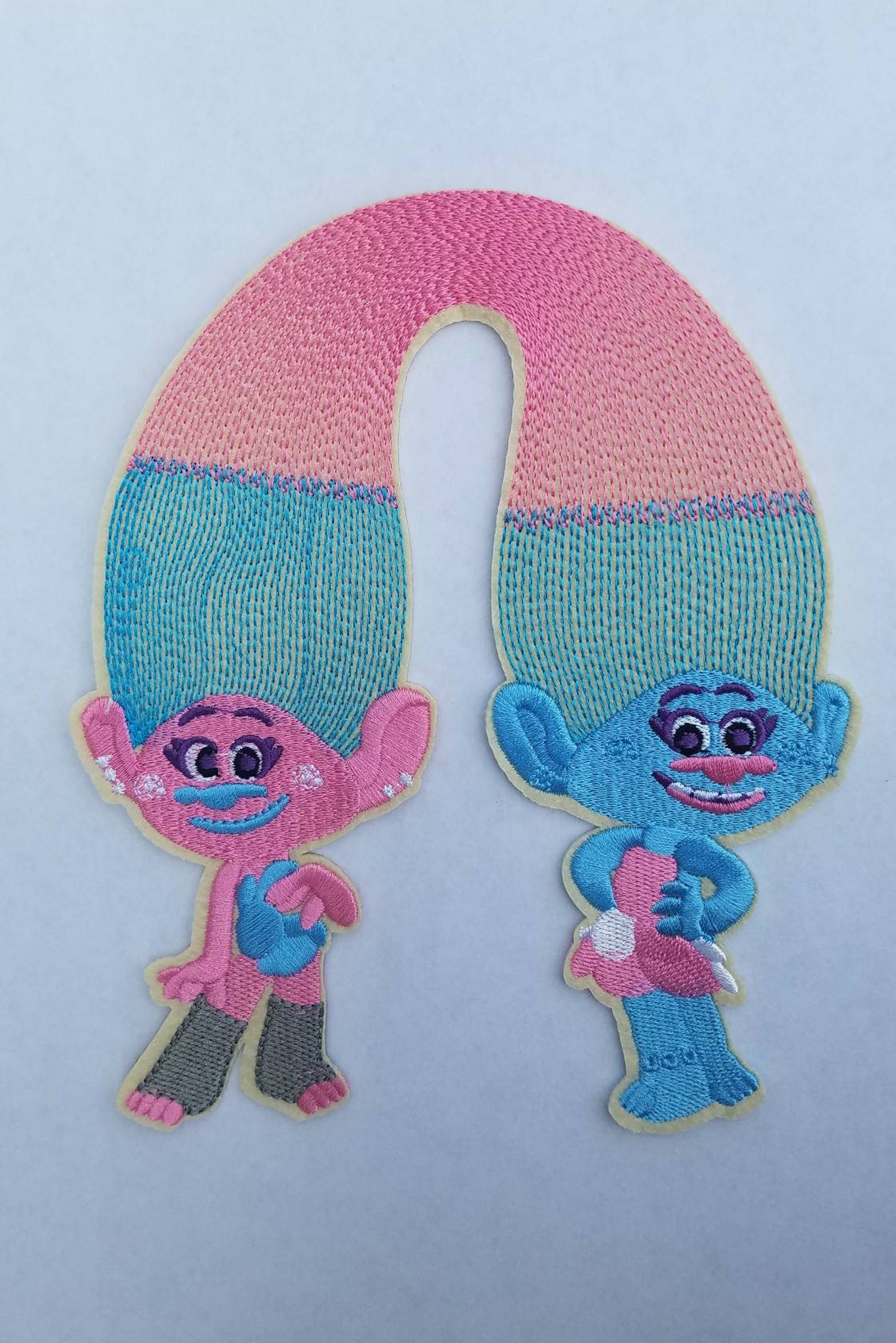 Satin and Chenille trolls iron on inspired patch trolls | Etsy