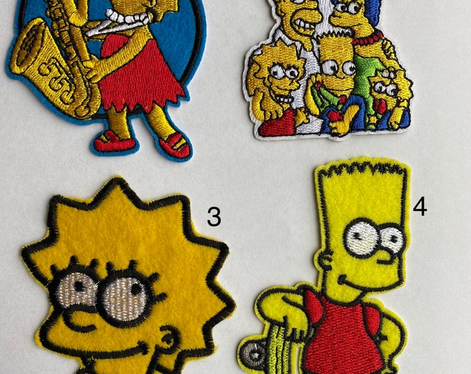 The Simpsons Patches Homer, Marge, Bart, Lisa, Maggie, Sew on Patches ...