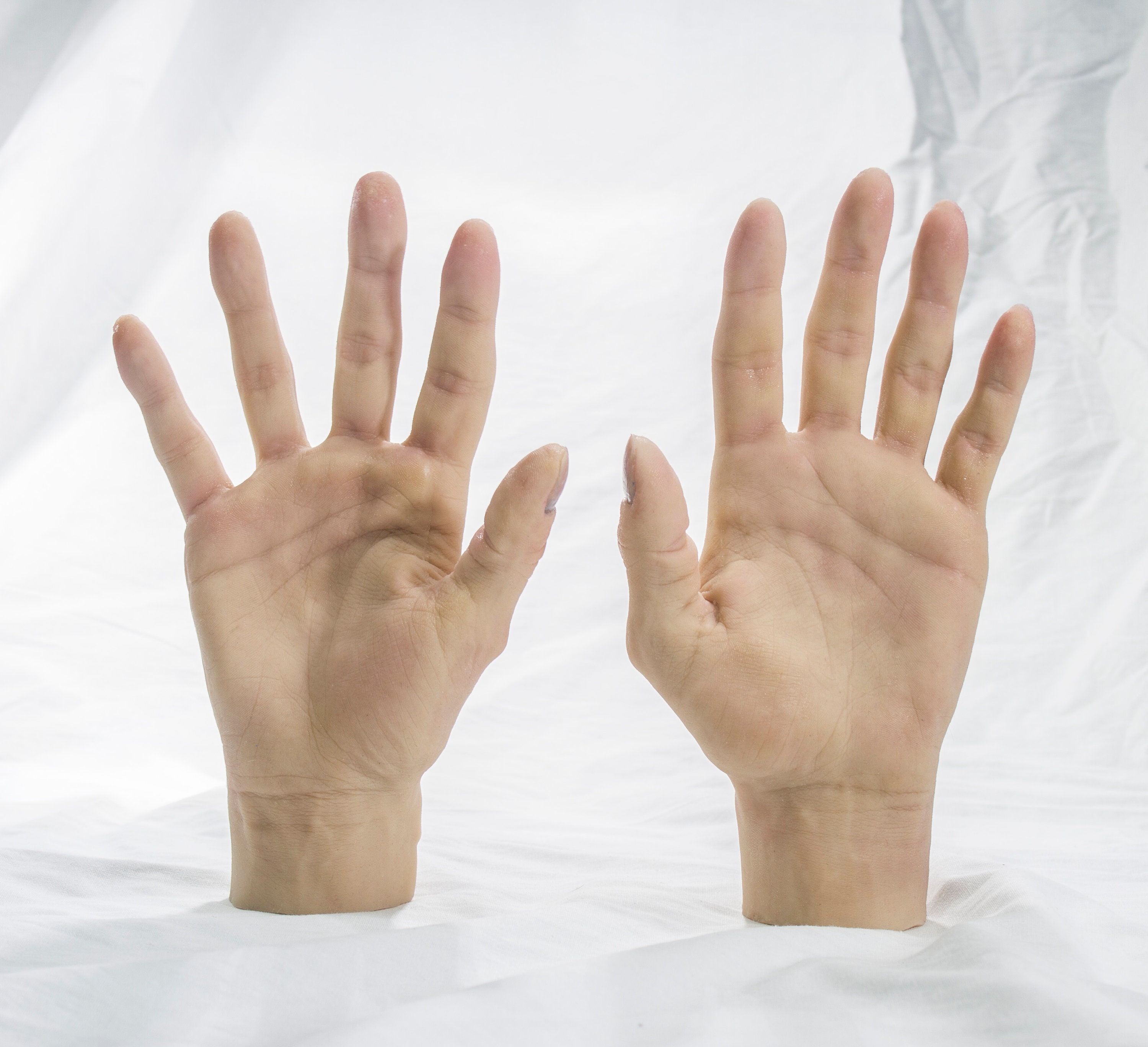 Pose-able Painted Pair of Silicone Female Mannequin Hand - Light Skin ...