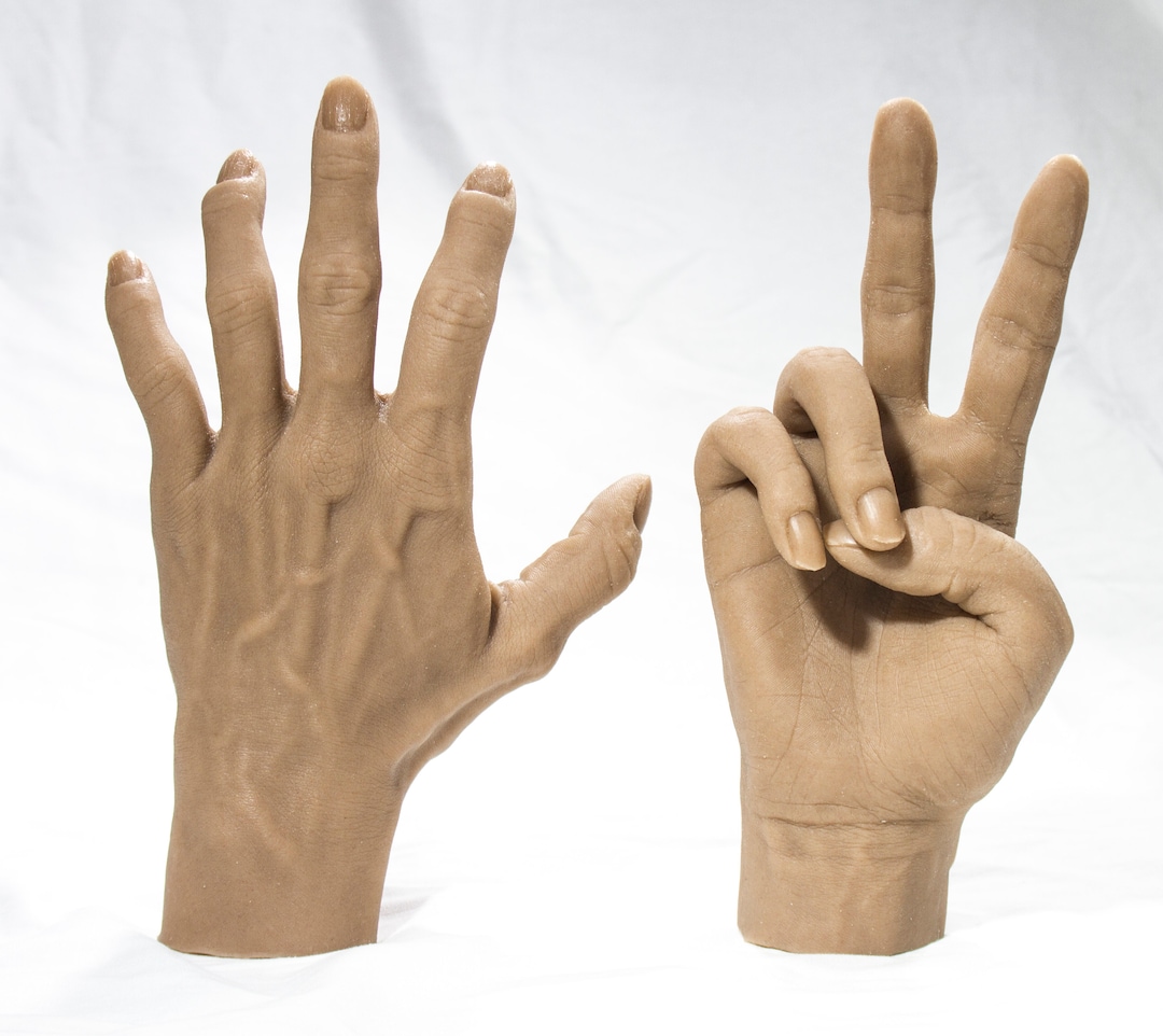 Pose-able Female Silicone Mannequin Hands - Medium Skin Tone - Display ...