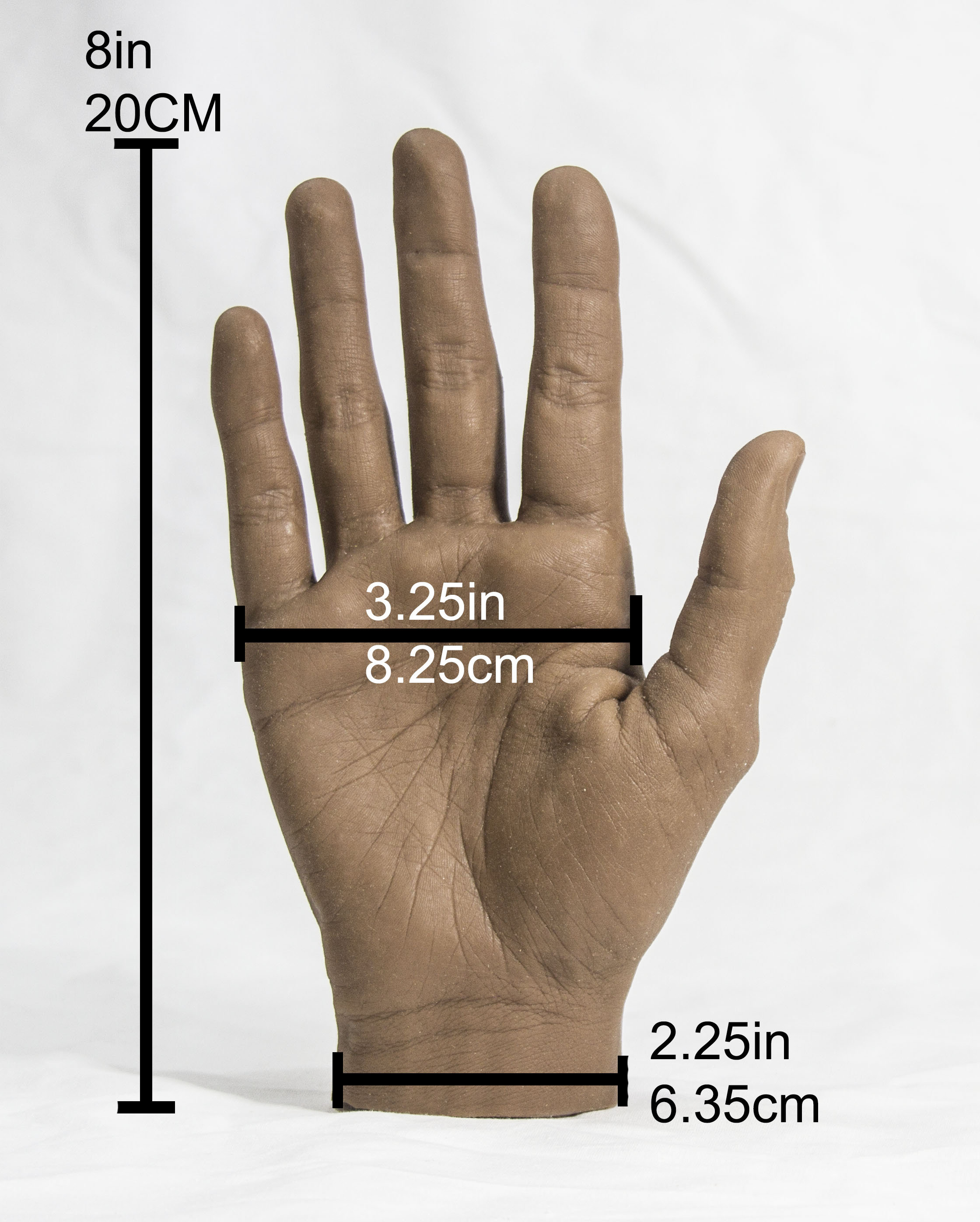 Pose-able Pair of Male Silicone Mannequin Hands - Dark Skin Tone ...