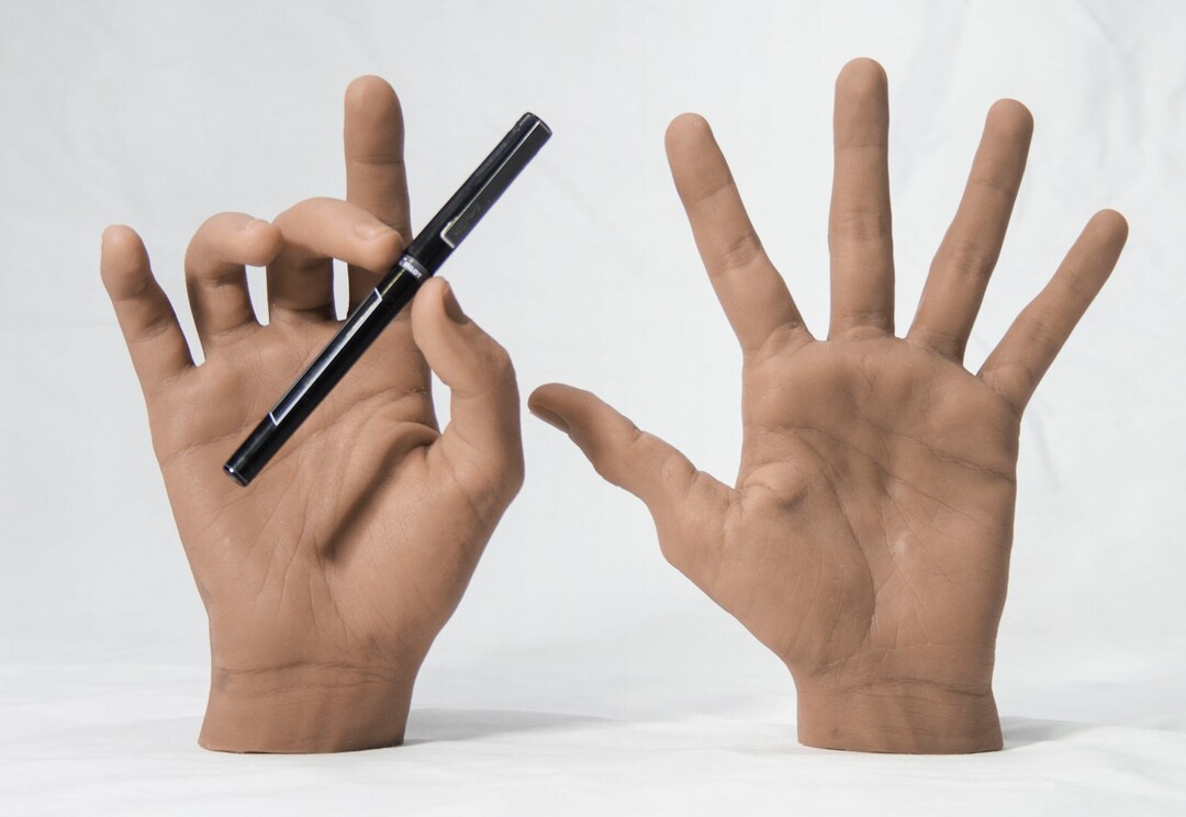 Pose-able Pair of Male Silicone Mannequin Hands - Medium Skin Tone ...