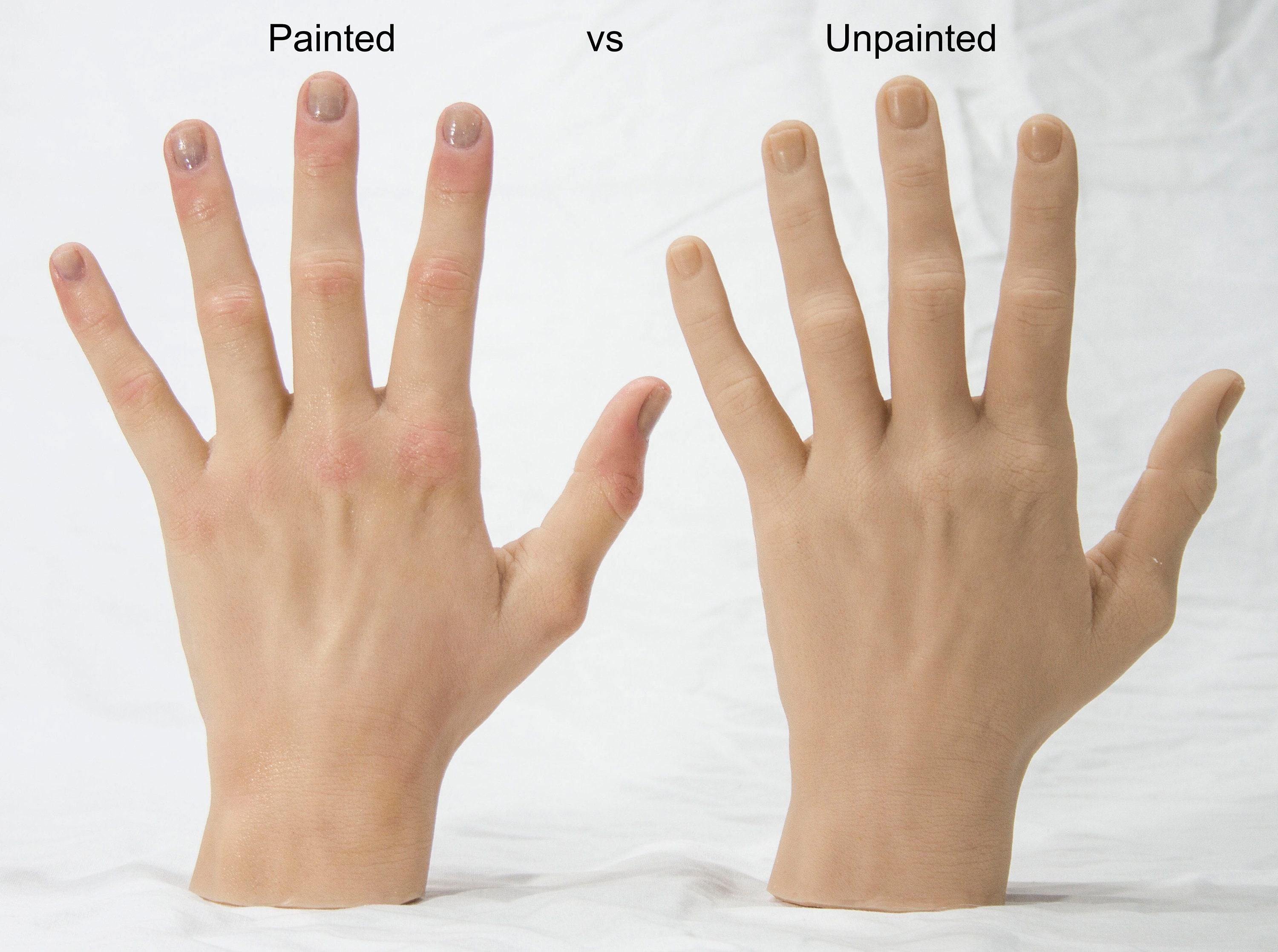 Pose-able Painted Left Silicone Male Mannequin Hand - Light Skin Tone ...