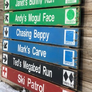 Supersized Custom Ski Trail Signs, 4-12 Slat Skiing Distressed Wood ...