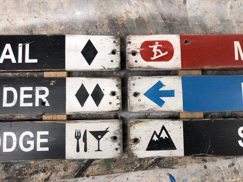 Vintage Ski Sign With Custom 3 Trail Run Names You Design Etsy Vintage Ski Sign With Custom 3 Trail Run Names You Design Etsy