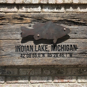 Catch and Release Trophy Sign. Rusty Metal Fish Mounted on Weathered ...