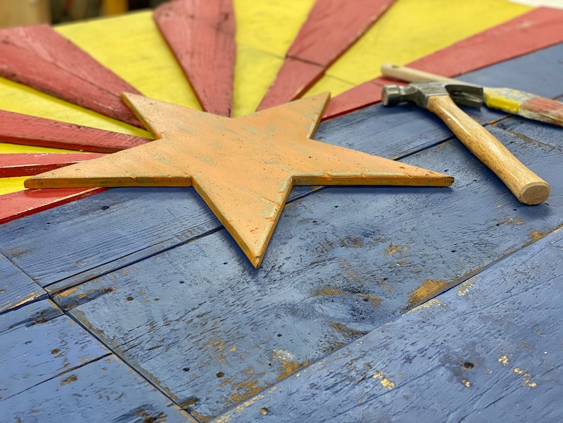 Arizona Flag Arizona Wood Flag Rustic Reclaimed Wood Arizona - Etsy