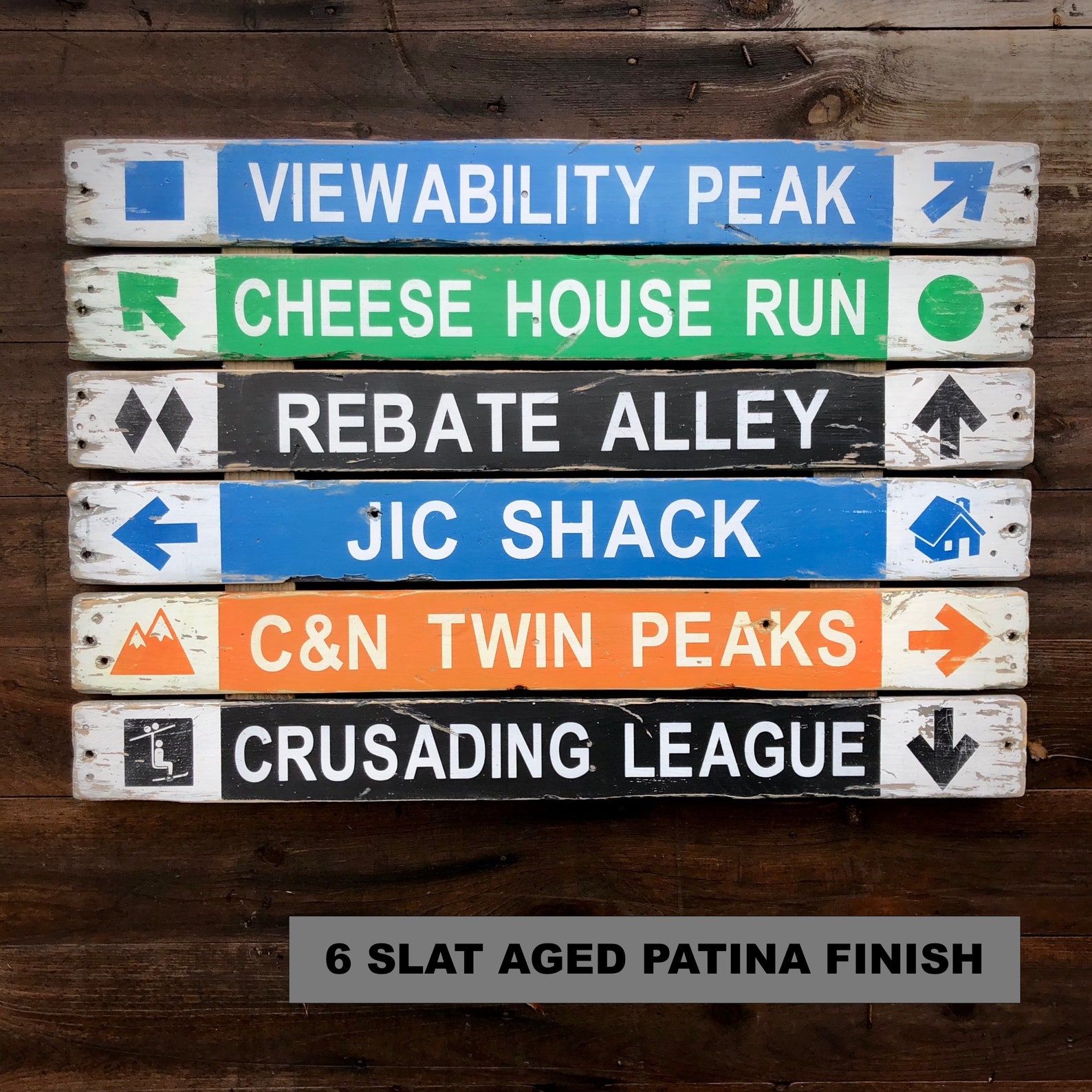 Custom Ski Trail Signs Skiing Distressed Wood Sign. - Etsy