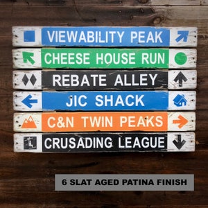 Custom Ski Trail Signs, Skiing Distressed Wood Sign. Personalized ...