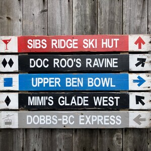 Rustic Ski Trail Wood Sign. Custom 4 or 5 Slat Ski Trail Sign. Design ...