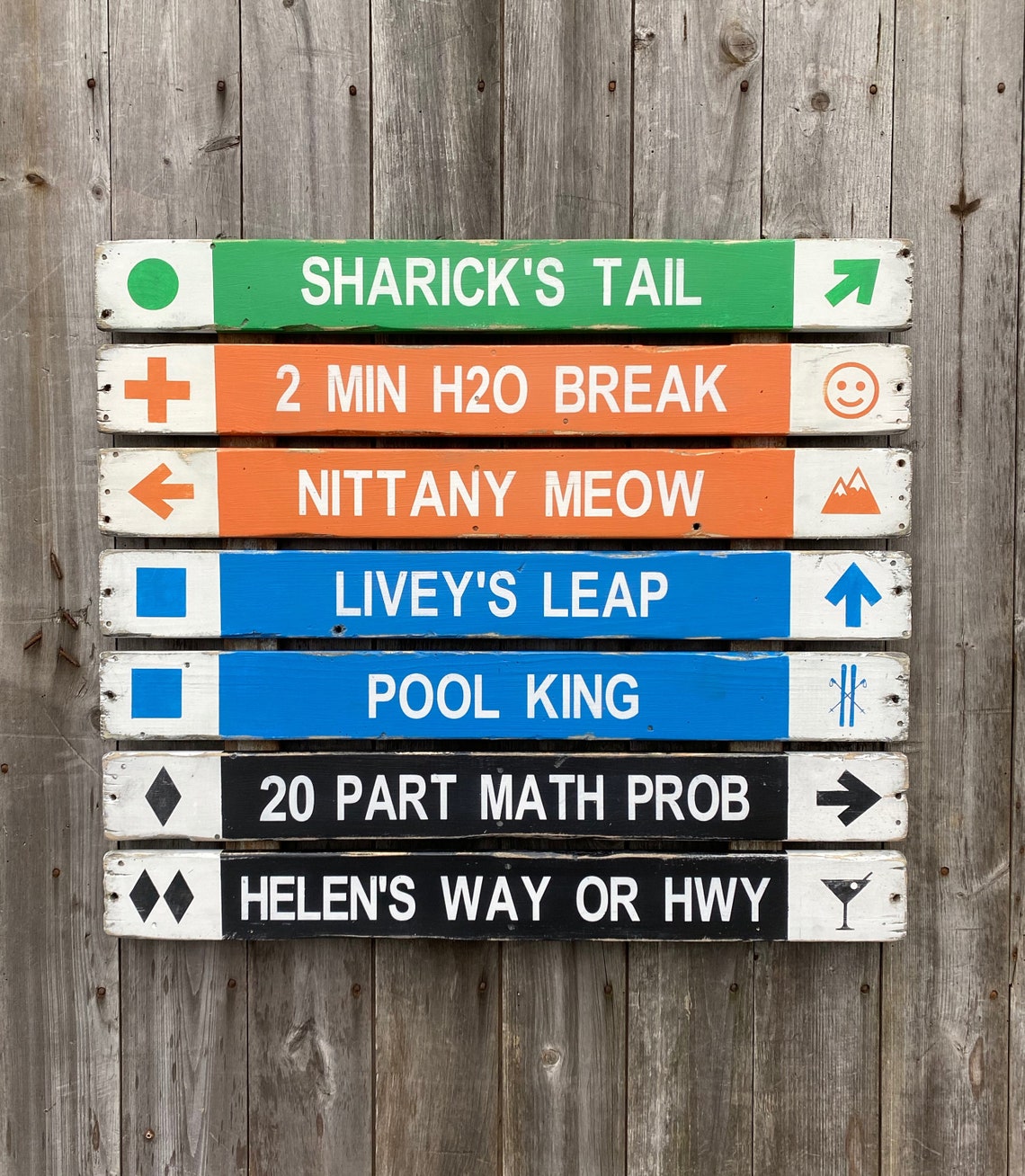 Custom Ski Signs 8 and 9 Slat Wood Ski Trail Signs. Design - Etsy