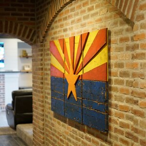 Arizona Flag, Arizona Wood Flag, Rustic Reclaimed Wood Arizona Flag ...